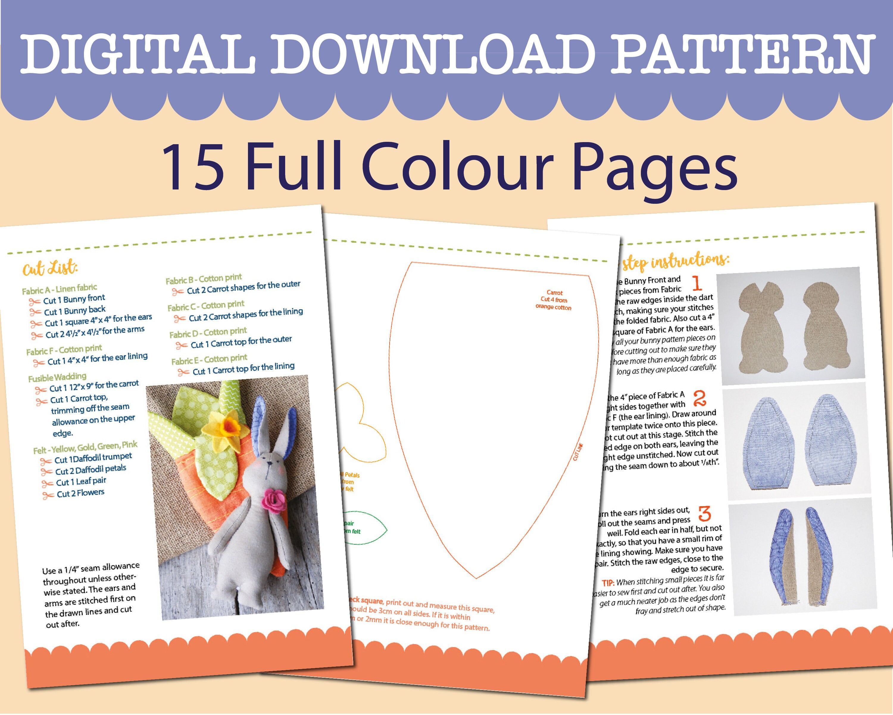 Bedtime Bunny Sewing Pattern Instant PDF Digital Download | Etsy