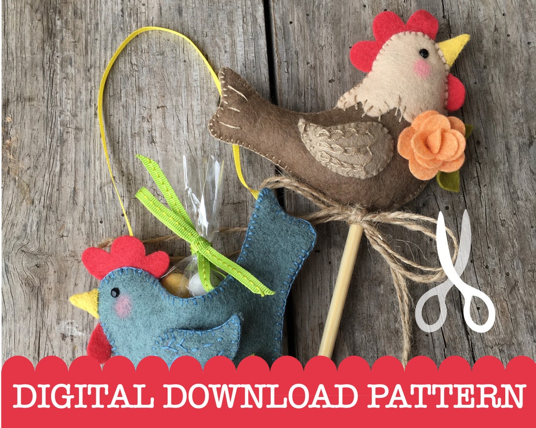 Happy Hens - an Instant Digital Download PDF Sewing Pattern to Make Two ...