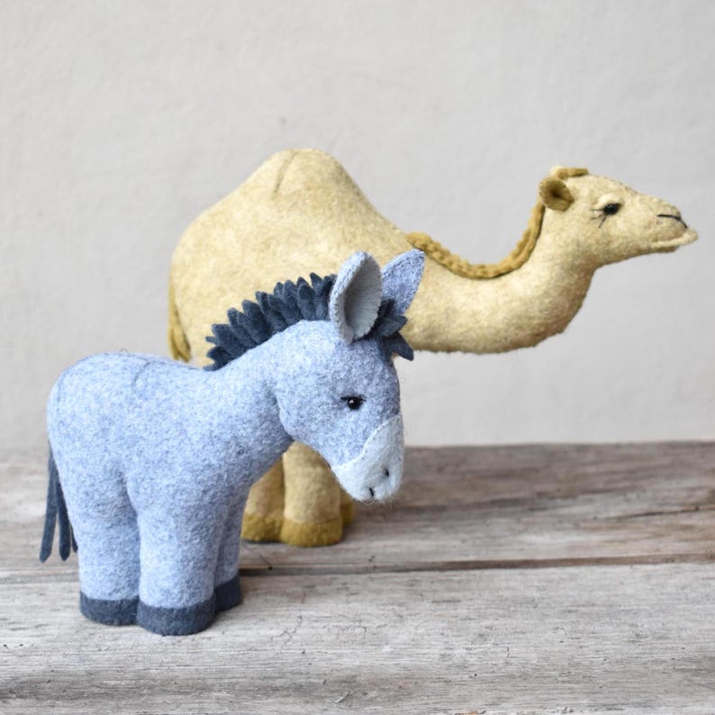 Felt Nativity Camel and Donkey Sewing Pattern | Pattern Only | Little ...