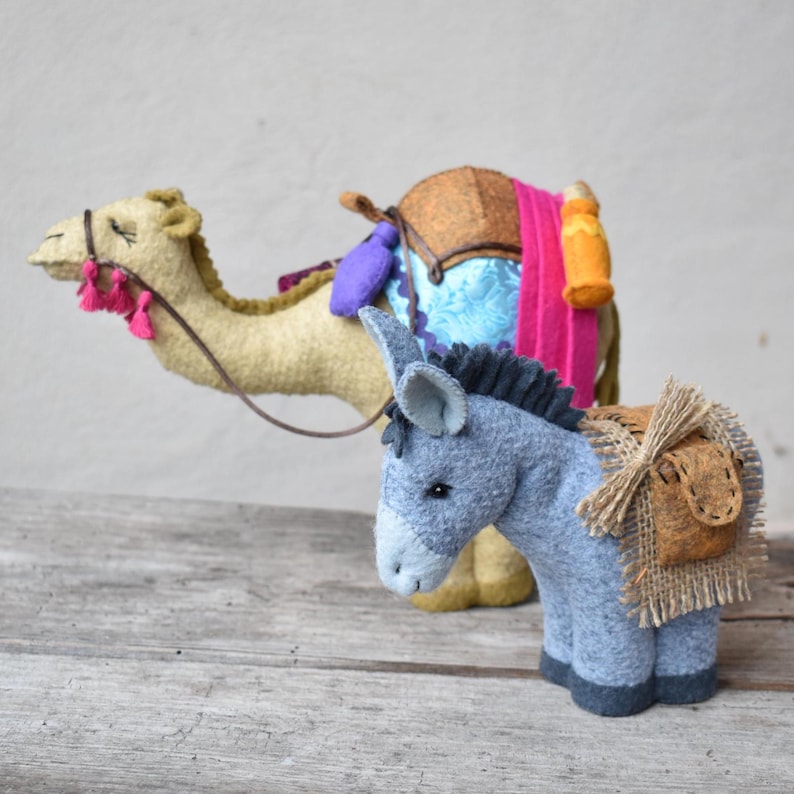 Felt Nativity Camel and Donkey Sewing Pattern | Pattern Only | Little ...