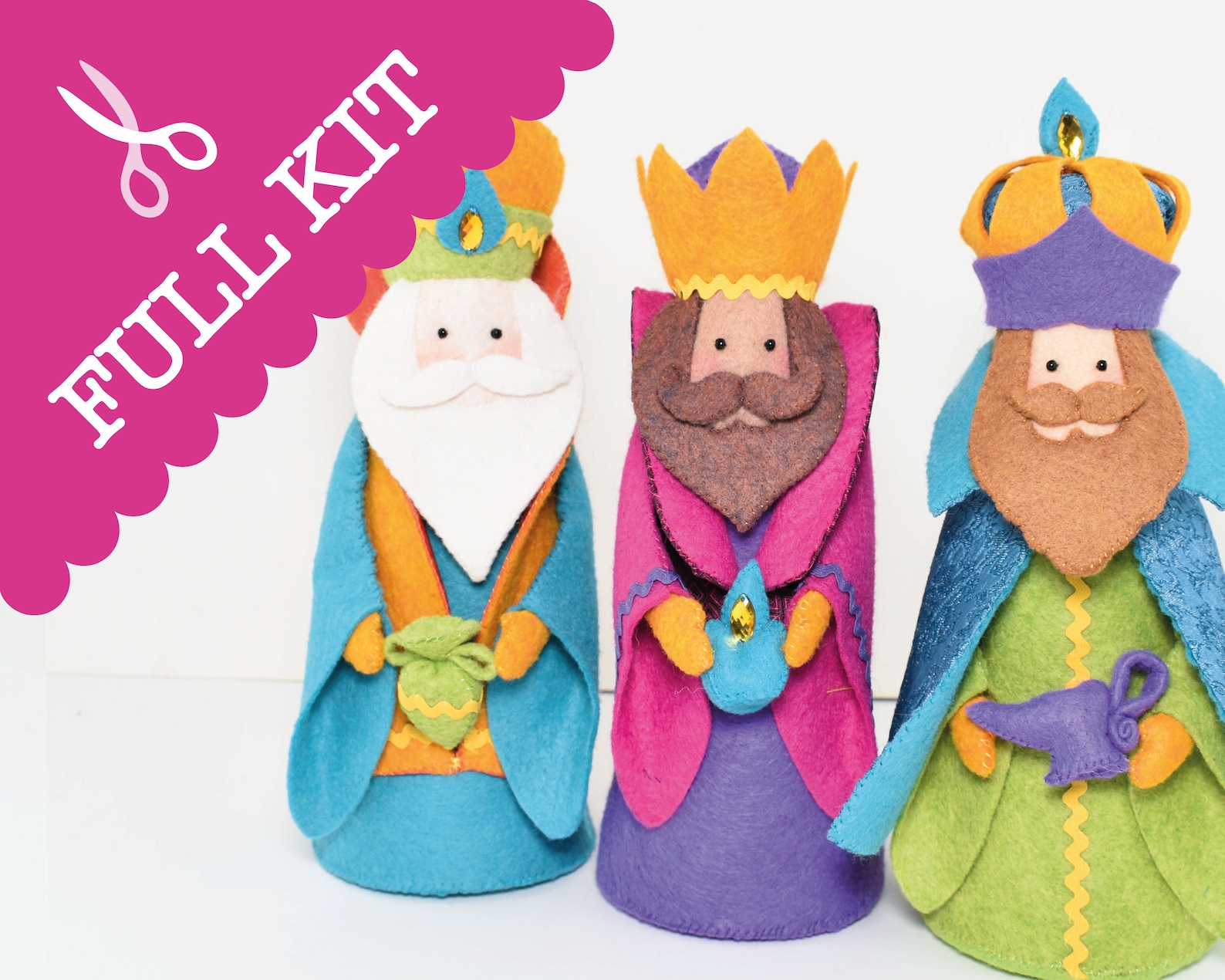 We Three Kings - A Quality Sewing Kit to Make Three King Figures as a ...