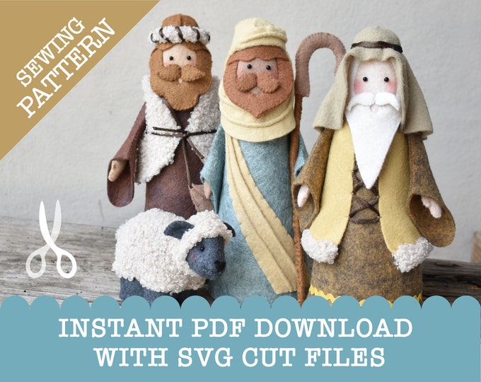 While Shepherds Watch - PDF Sewing Pattern | SVG Files | Felt Nativity ...