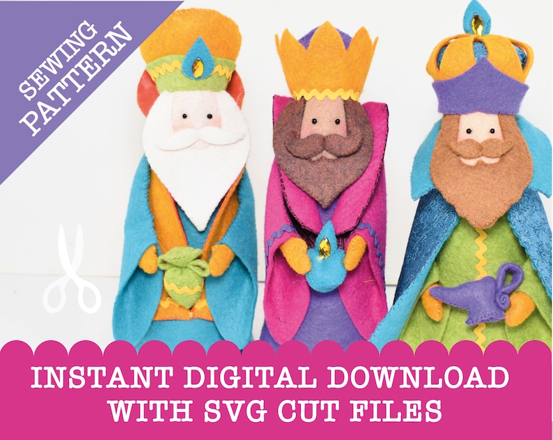 We Three Kings PDF Sewing Pattern SVG Files Felt - Etsy UK
