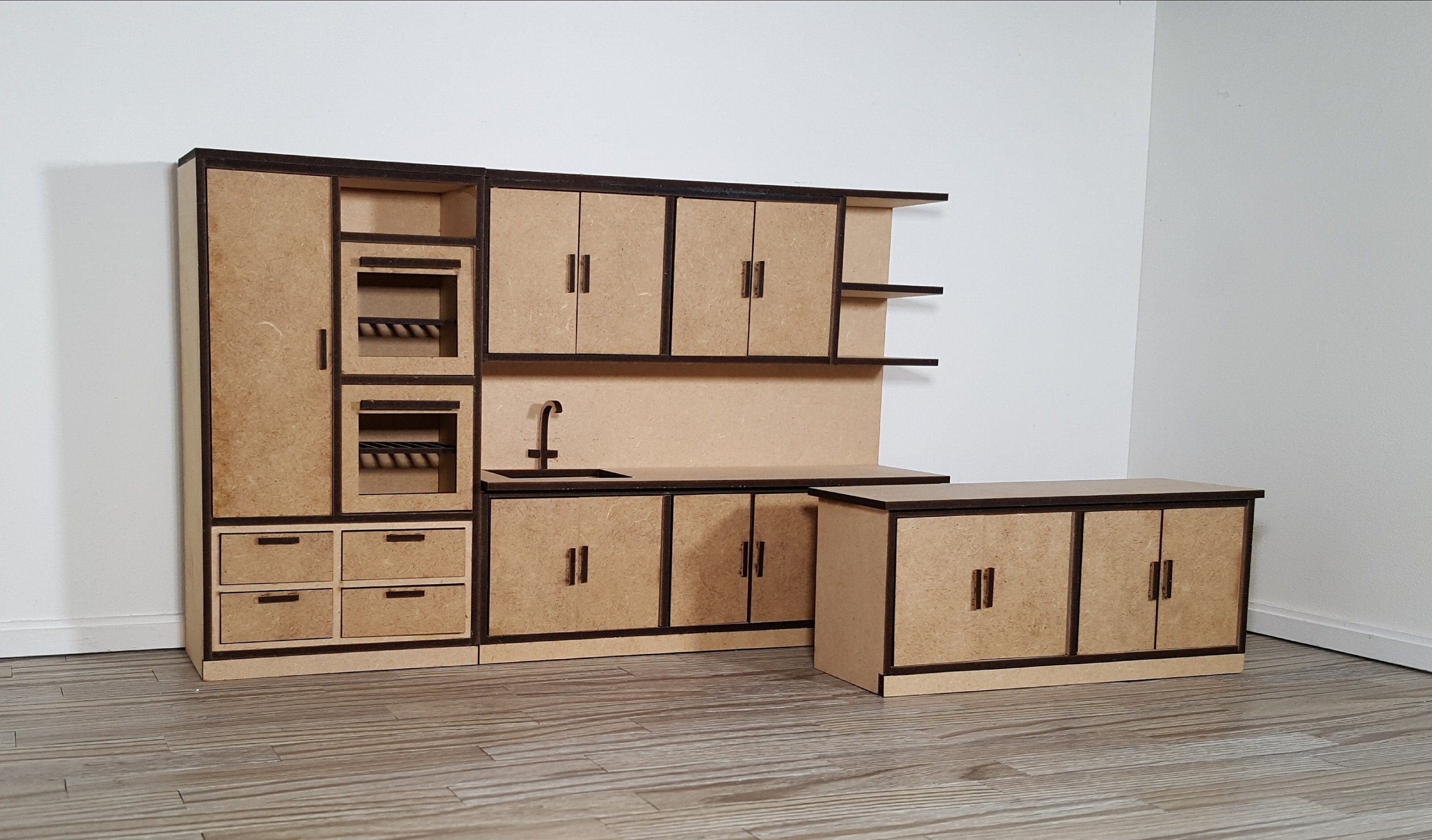 1:12 Scale Modern Dollhouse Miniature Kitchen With WORKING Cupboards ...