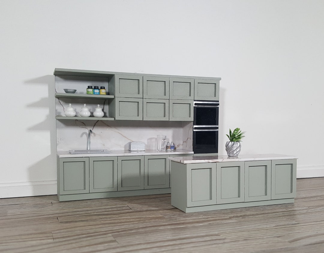 Modern Doll House Miniature Kitchen 1.24 Scale (UNPAINTED) - Etsy