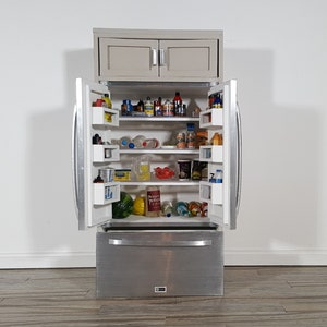 1:12 Scale Modern Dollhouse Miniature Fridge Unit With WORKING Doors ...