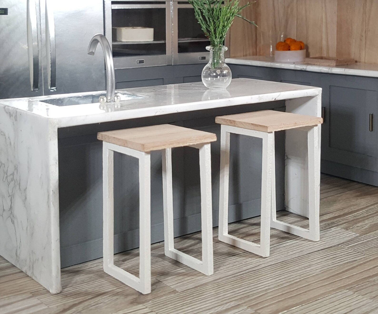 Modern Doll House Miniature Set of Bar Stools 1.12 Scale (kit) - Etsy