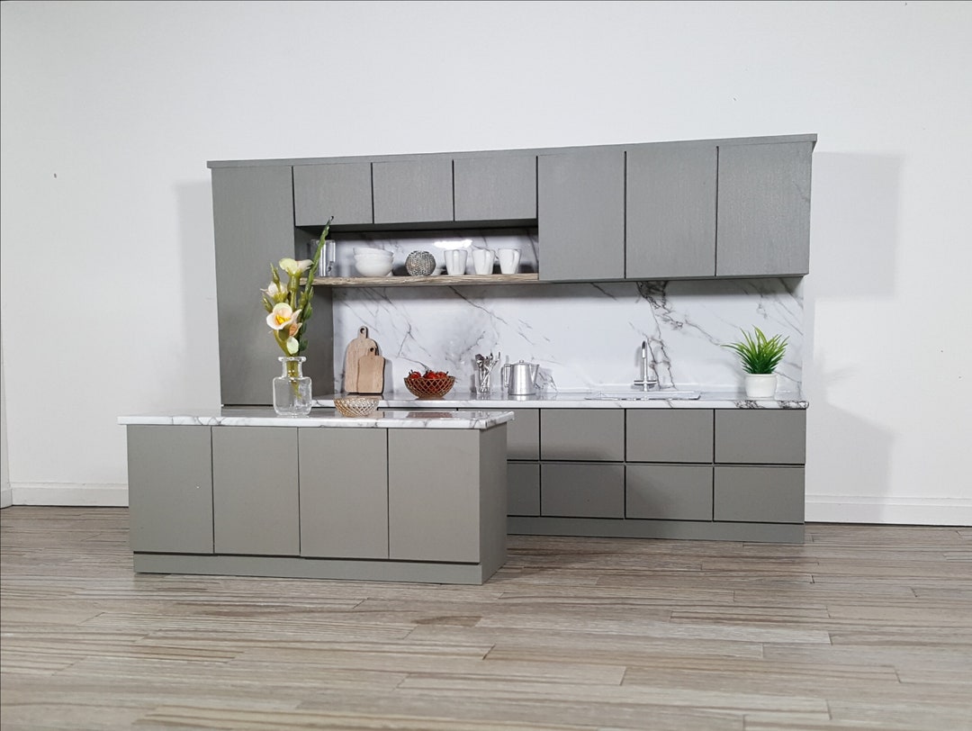 1:12 Scale Modern Dollhouse Miniature Kitchen (DIY Kit) - Etsy UK