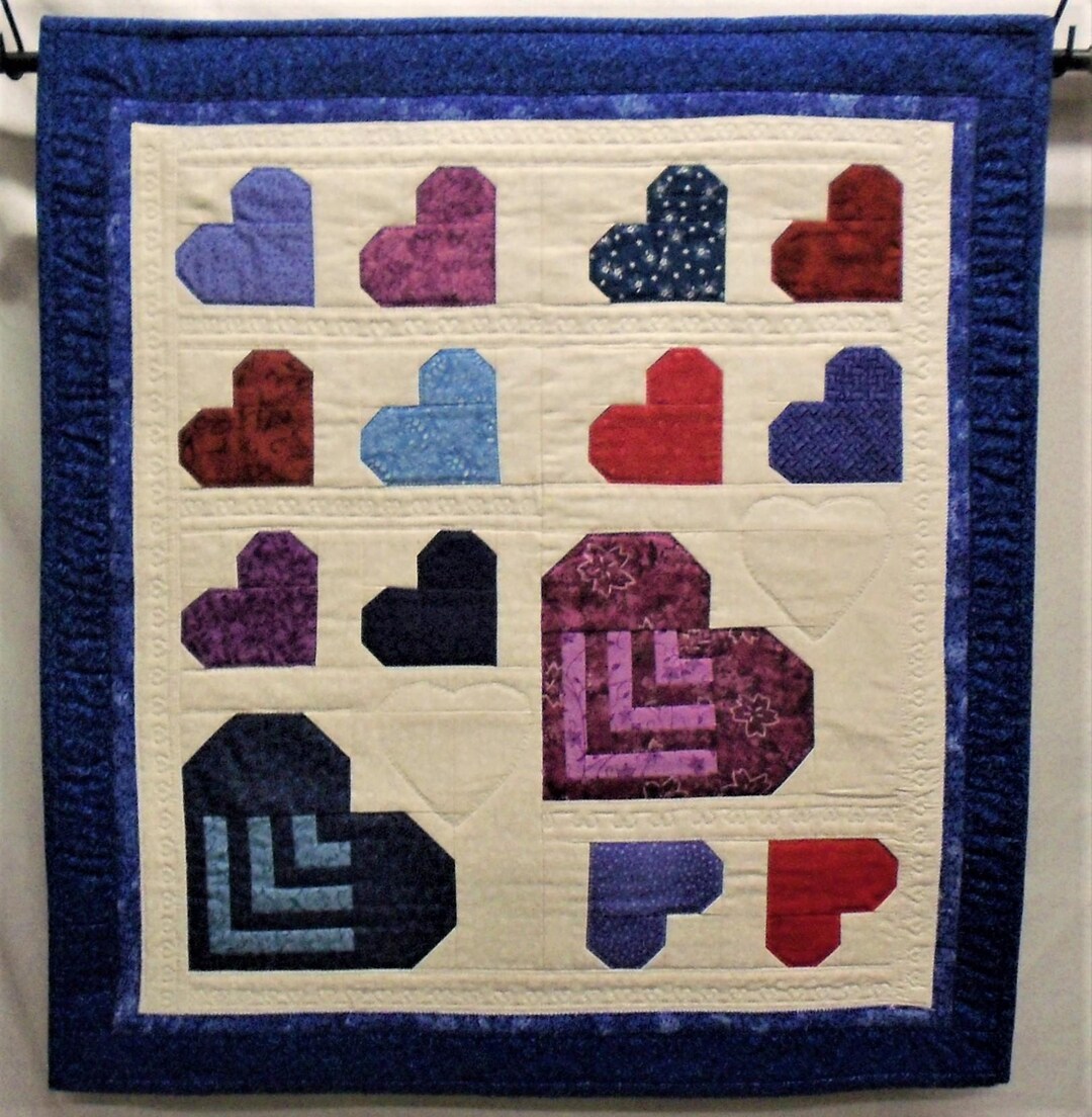 Pieced Hearts Wall Quilt: 23x24 Homemade Wall Decor - Etsy