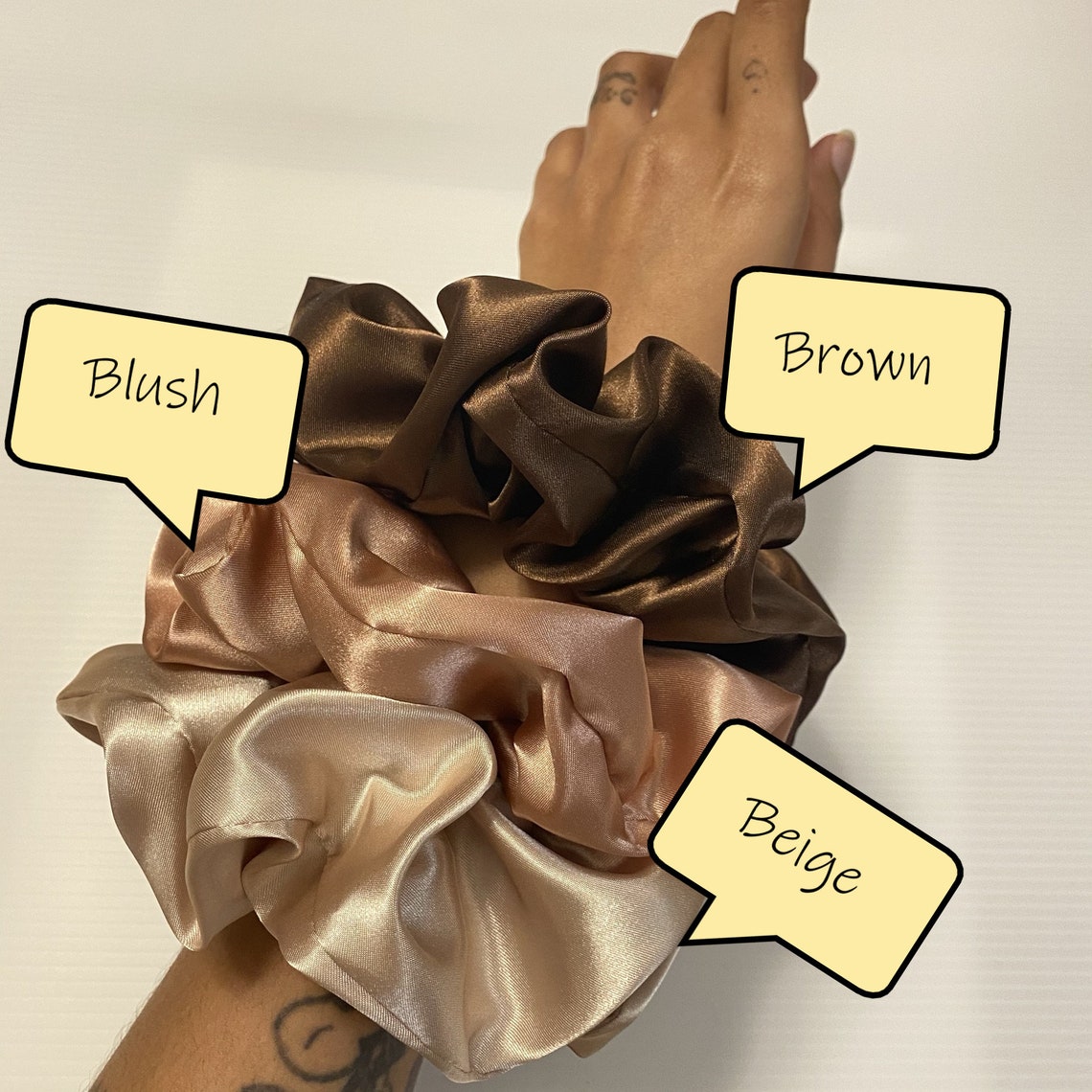 Jumbo Satin Scrunchie Set Large Scrunchie Set Silky Satin - Etsy