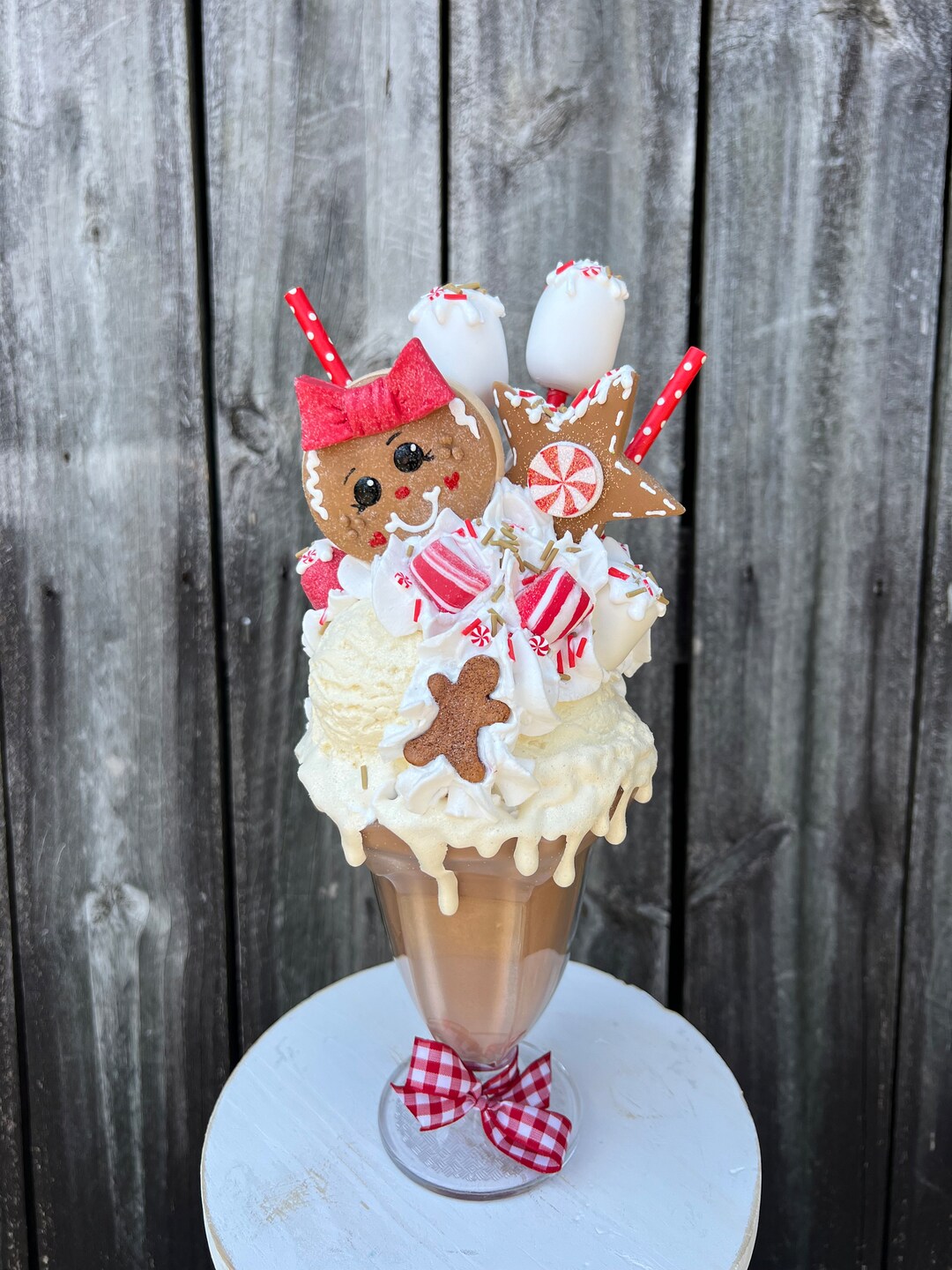 Faux Christmas Milkshake,fake Holiday Milkshake, Tiered Tray Decor ...
