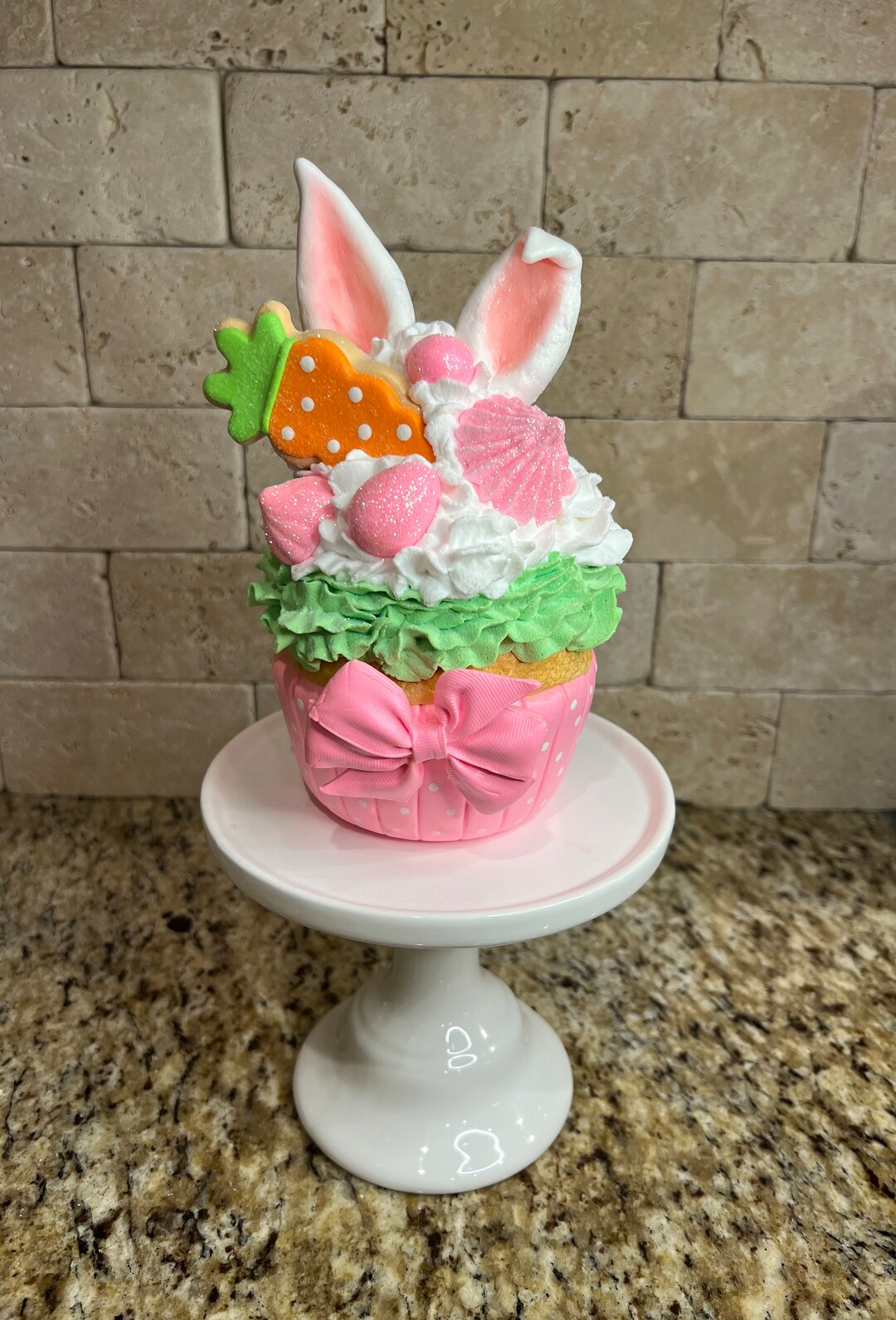 Fake Giant Easter Cupcake, Fake Holiday Sweets, Fake Bakes, Tiered Tray ...