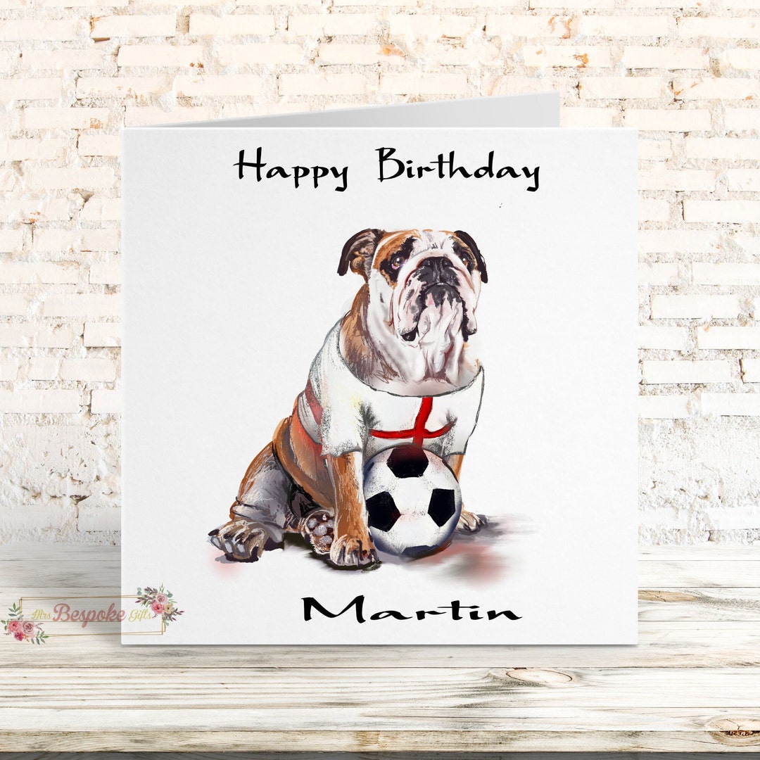 Personalised Bulldog Card - Etsy
