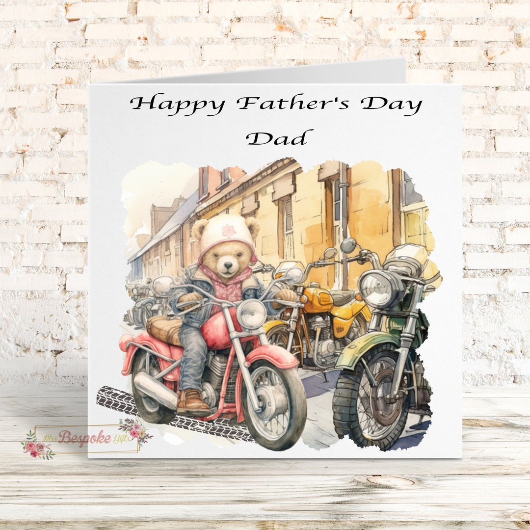 Personalised Motorbike Father's Day Card - Etsy