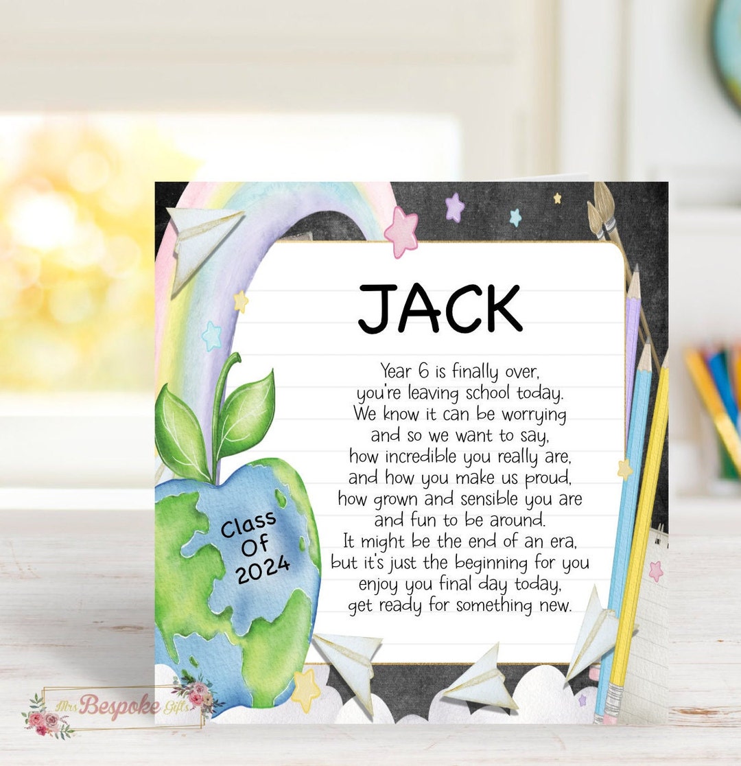 Personalised Last Day at Primary School Card - Etsy UK