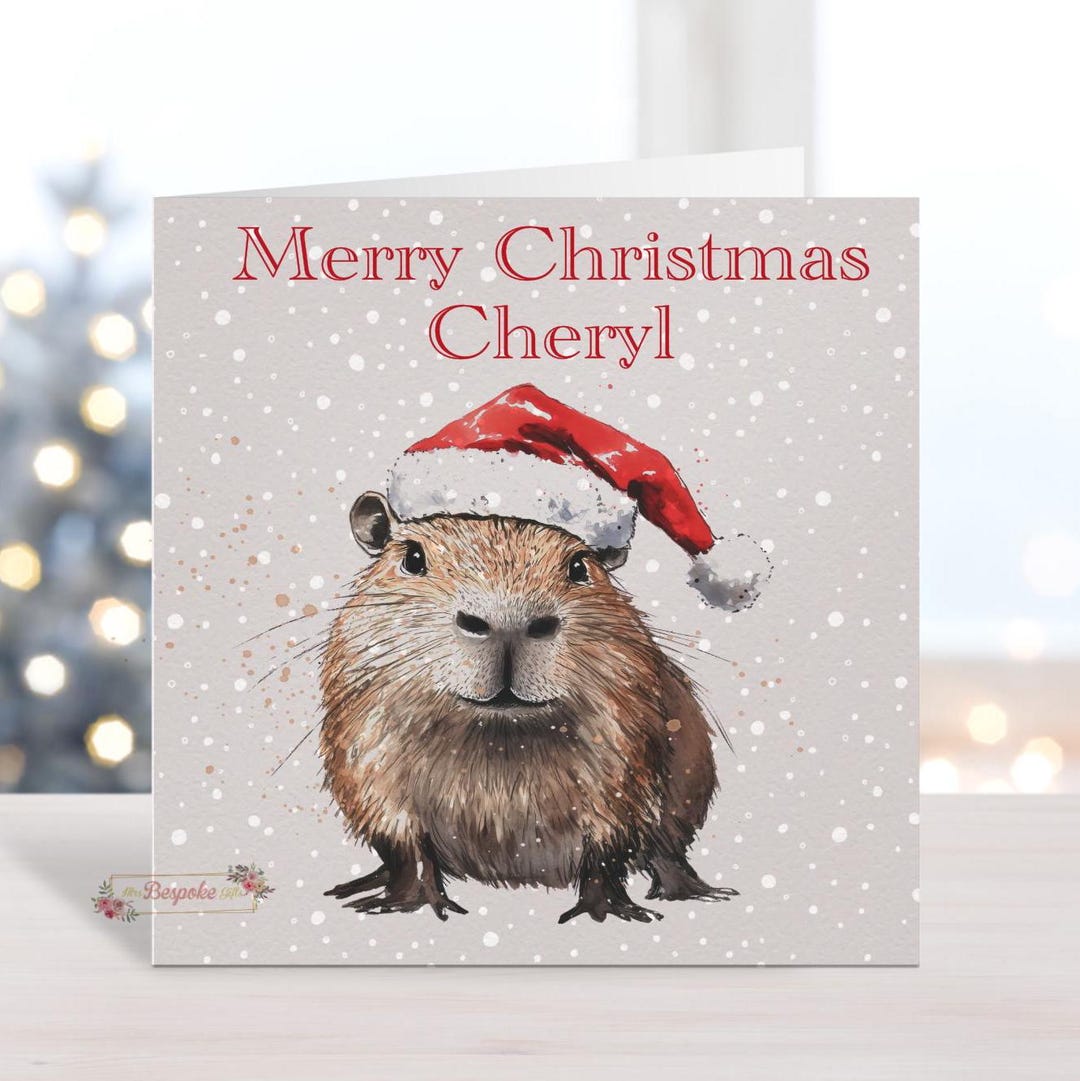 Personalised Capybara Christmas Card,capybara Christmas Card,capybara ...