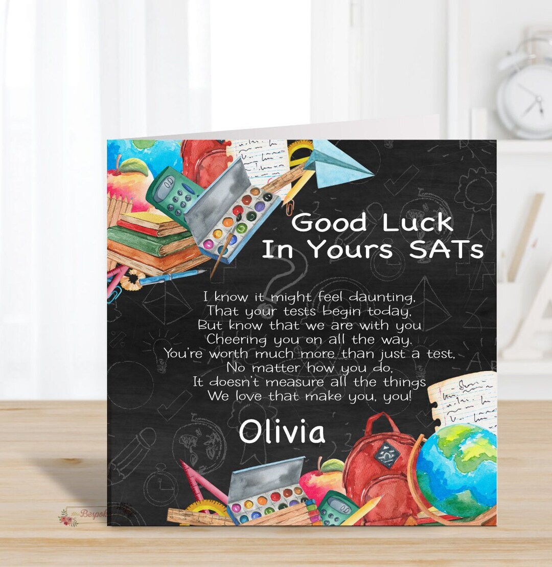 Personalised Good Luck Sats Exam Card,good Luck in Exams Card,year 6 ...