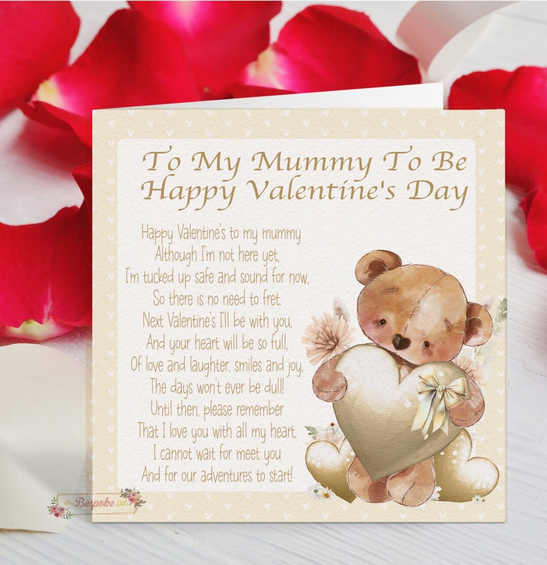 Personalised Valentines Day Card From Bump,to Mummy From the Bump ...