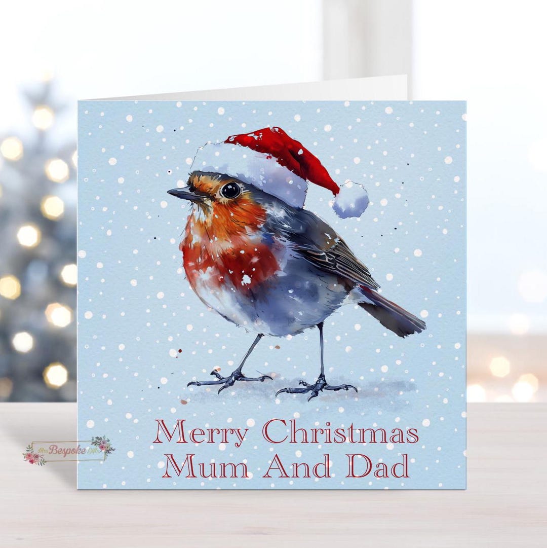 Personalised Robin Christmas Card,robin Christmas Card,christmas Robin ...