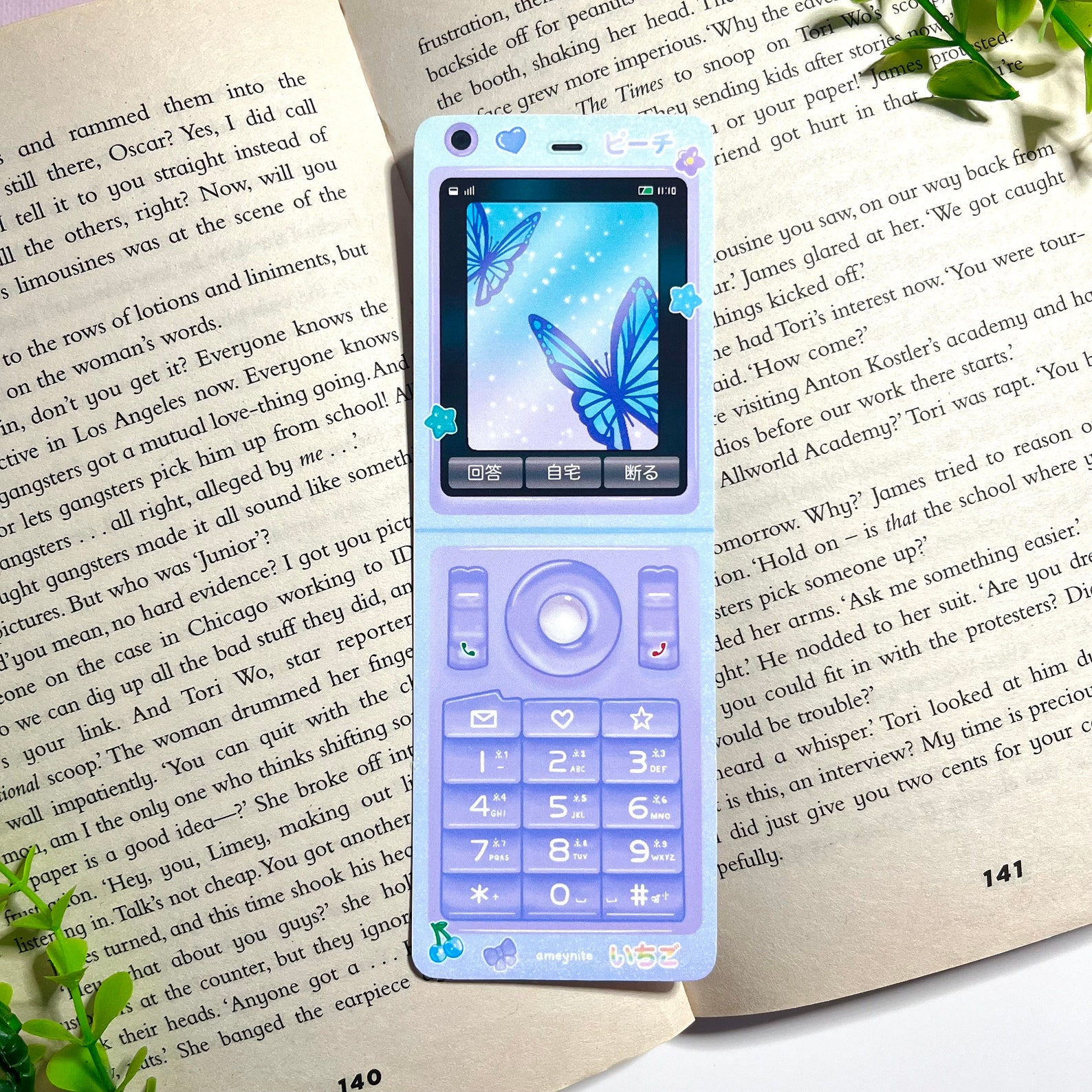 Flip Phone Y2k Bookmark - Stationary, Reading, Book, Gift, Pink, Purple ...