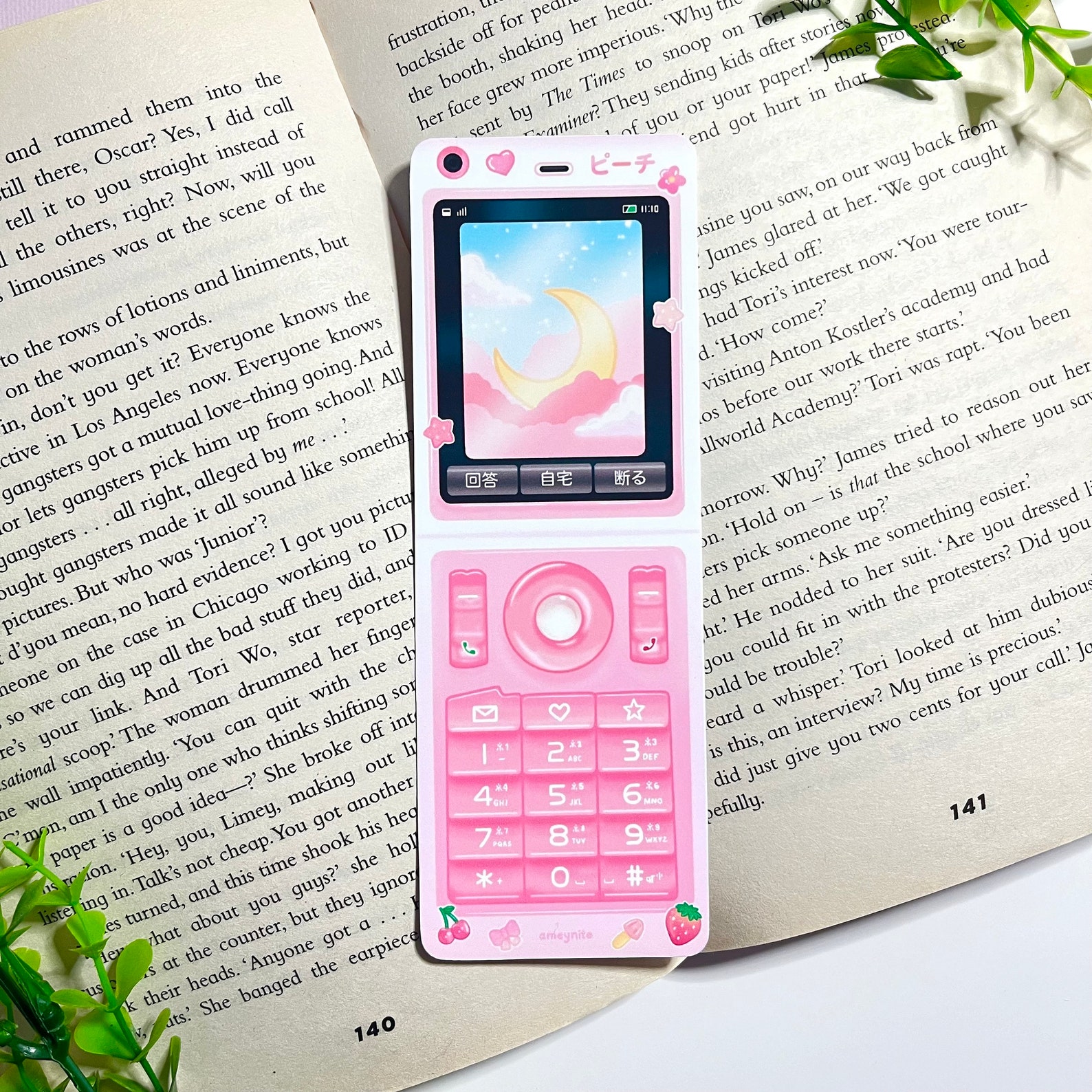 Flip Phone Y2k Bookmark - Stationary, Reading, Book, Gift, Pink, Purple ...