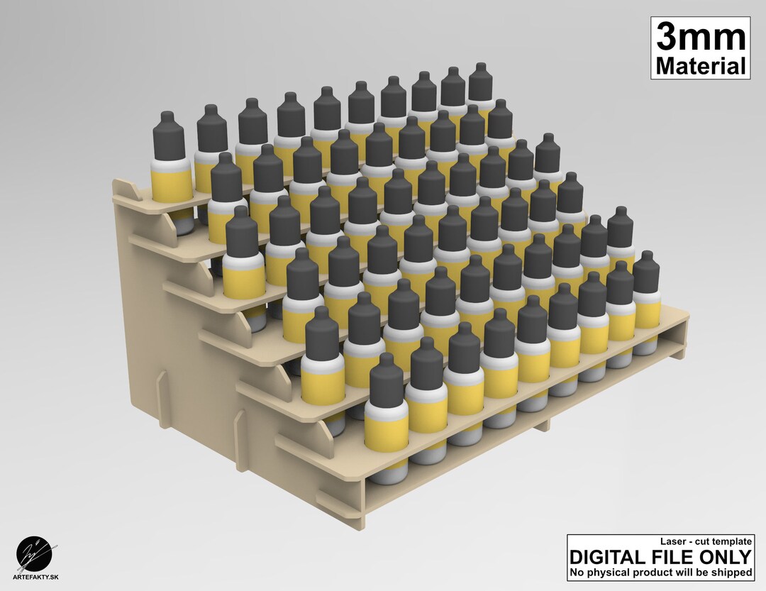 Template - Paint Rack for Vallejo Bottles - Laser Cut / Cnc Template ...