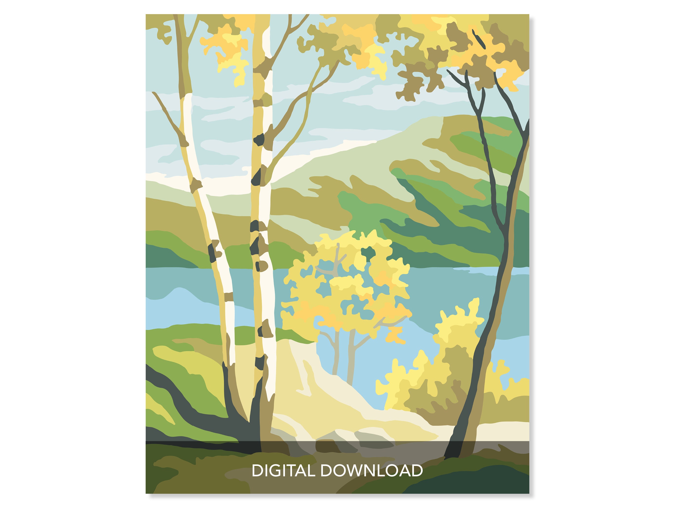 DOWNLOAD Paint by Numbers of Birch Trees in the Summer Near | Etsy