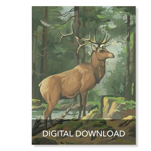 DOWNLOAD! Paint by Numbers of a Buck in the Woods 12" X 16" FINSIHED - Etsy
