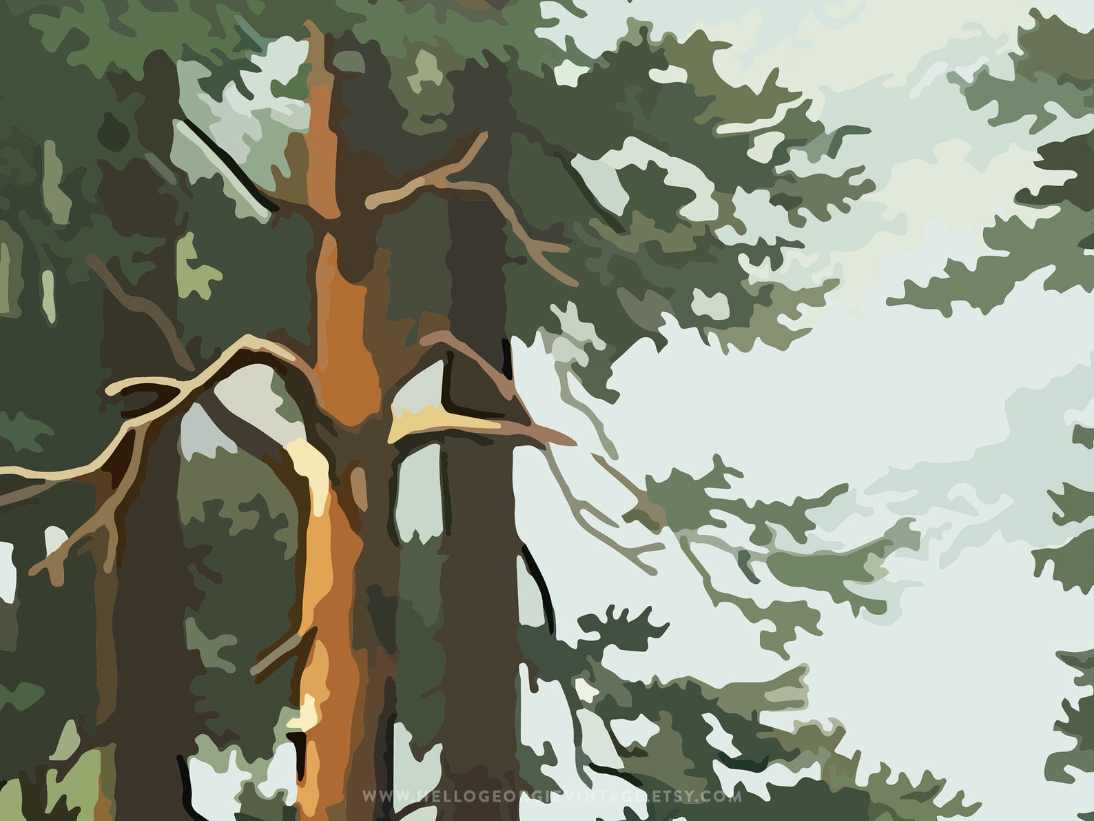 DOWNLOAD Paint by Numbers of a Forest Near Mountains With a - Etsy Canada