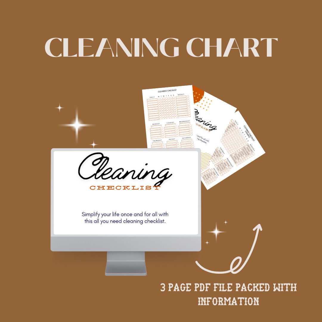 Cleaning Chart, Cleaning Planner, Chore Chart, Cleaning Routine ...