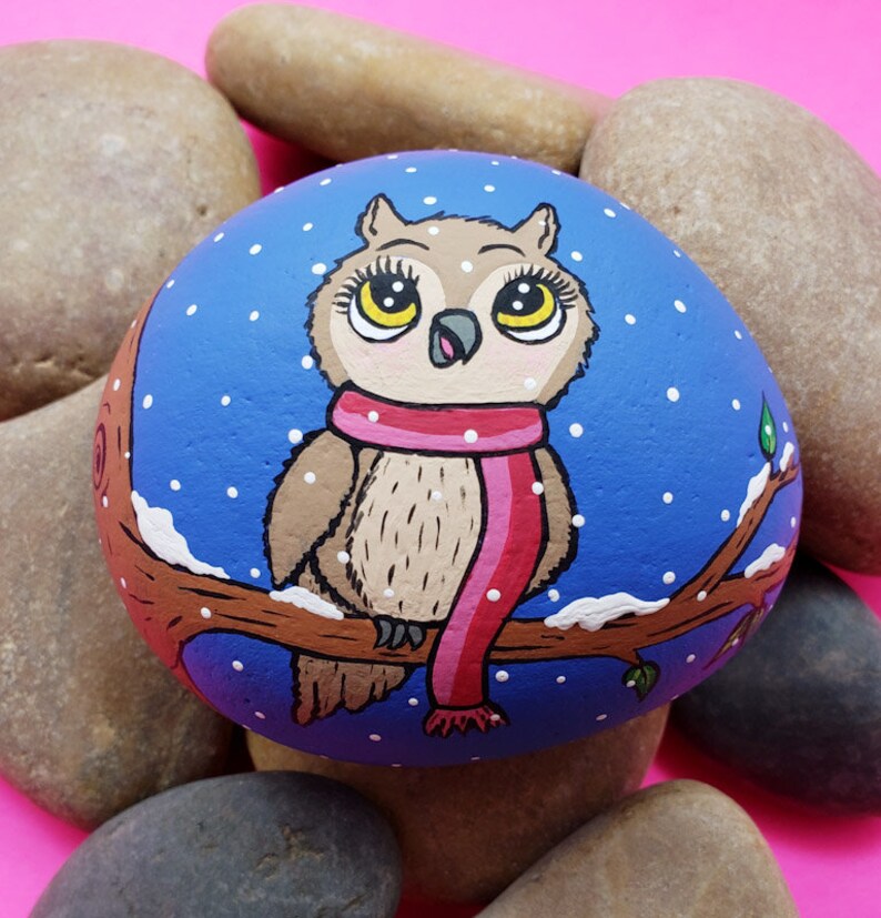 Downloadable Chilly Owl Painted Rock Tutorial - Etsy