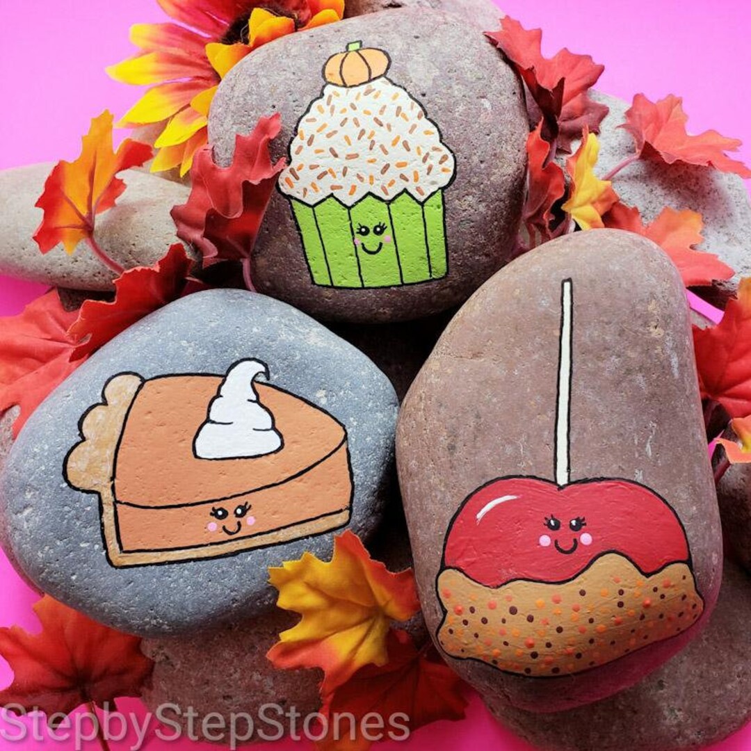 Downloadable Fall Sweets Painted Rock Tutorial - Etsy