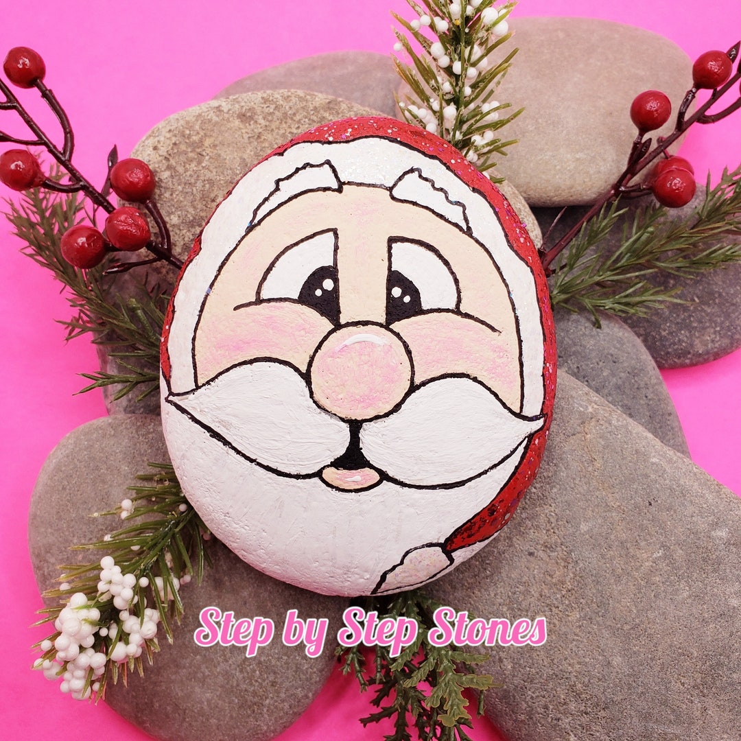 Downloadable Santa Claus Rock Painting Tutorial - Etsy