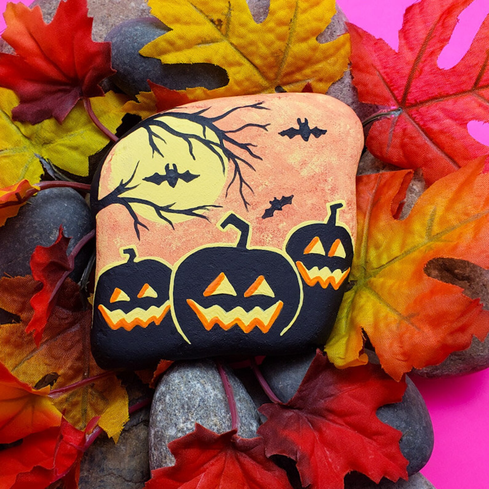 Downloadable Spooky Night Painted Rock Tutorial - Etsy