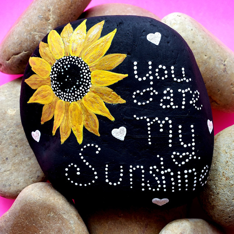 Downloadable Sunflower Painted Rock Tutorial - Etsy