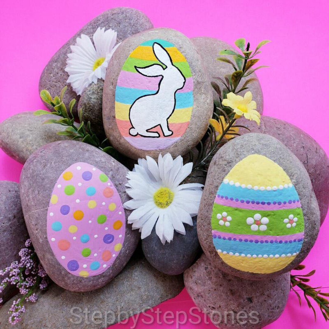 Downloadable Easter Eggs Painted Rock Tutorial - Etsy