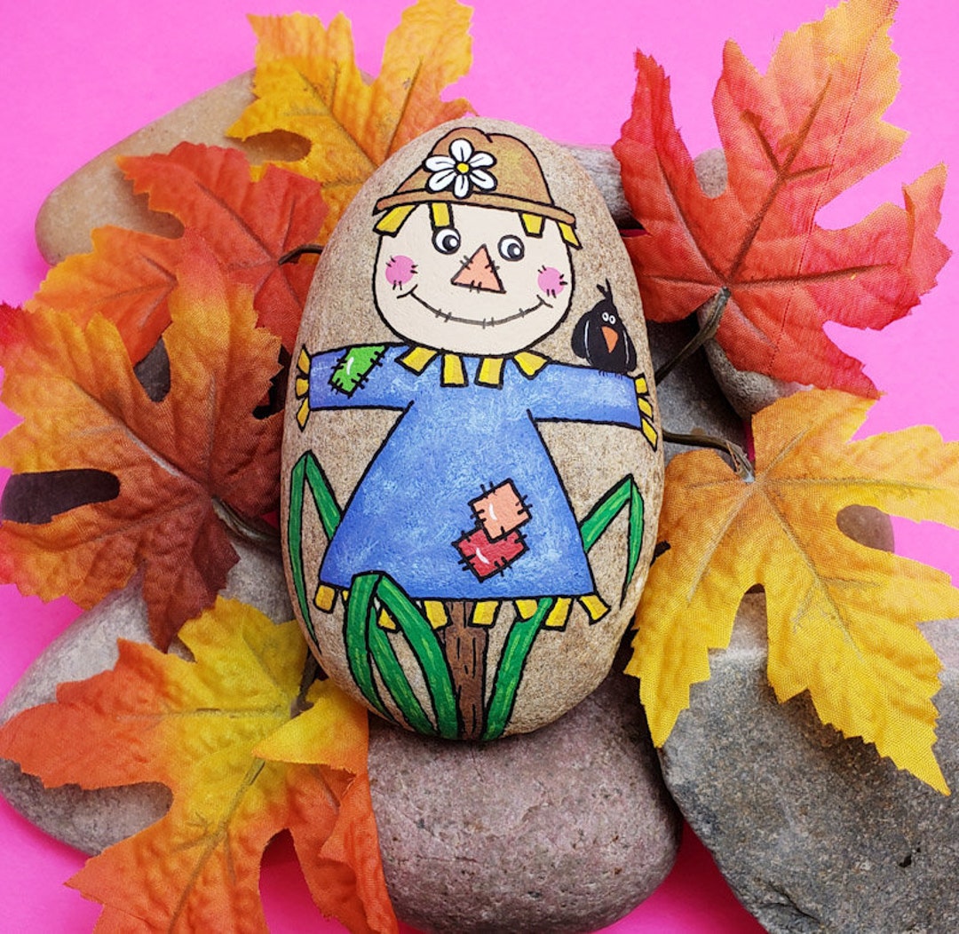 Downloadable Gentle Scarecrow Painted Rock Tutorial - Etsy