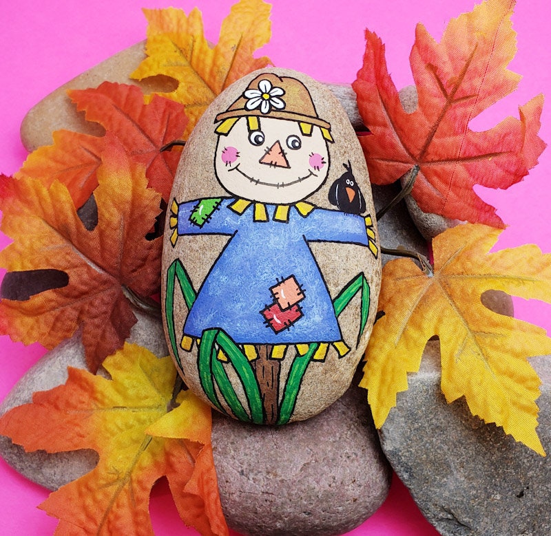 Downloadable Gentle Scarecrow Painted Rock Tutorial - Etsy