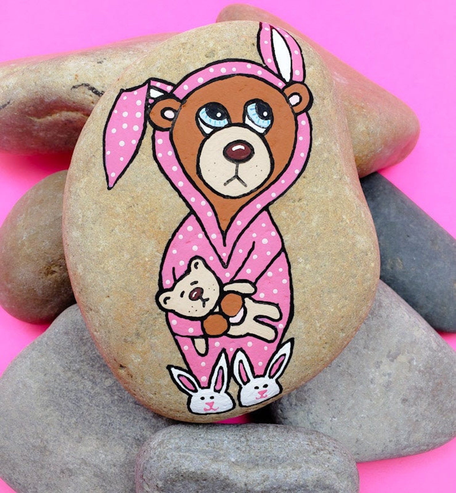 Downloadable Bedtime Bear Painted Rock Tutorial - Etsy
