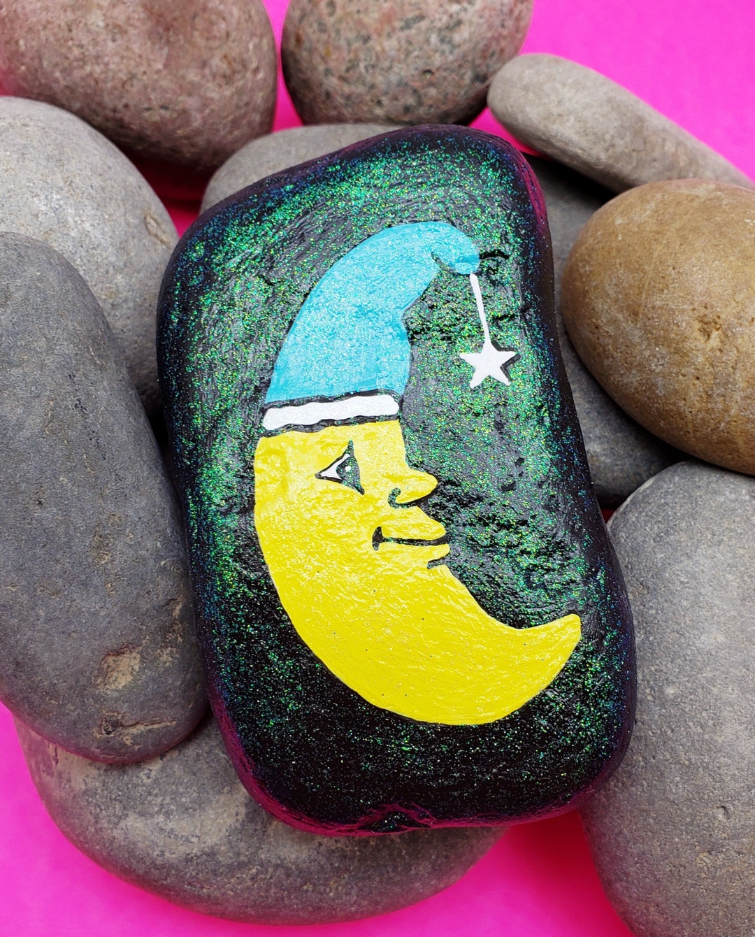 Downloadable Glitter Moon Rock Painting Tutorial - Etsy