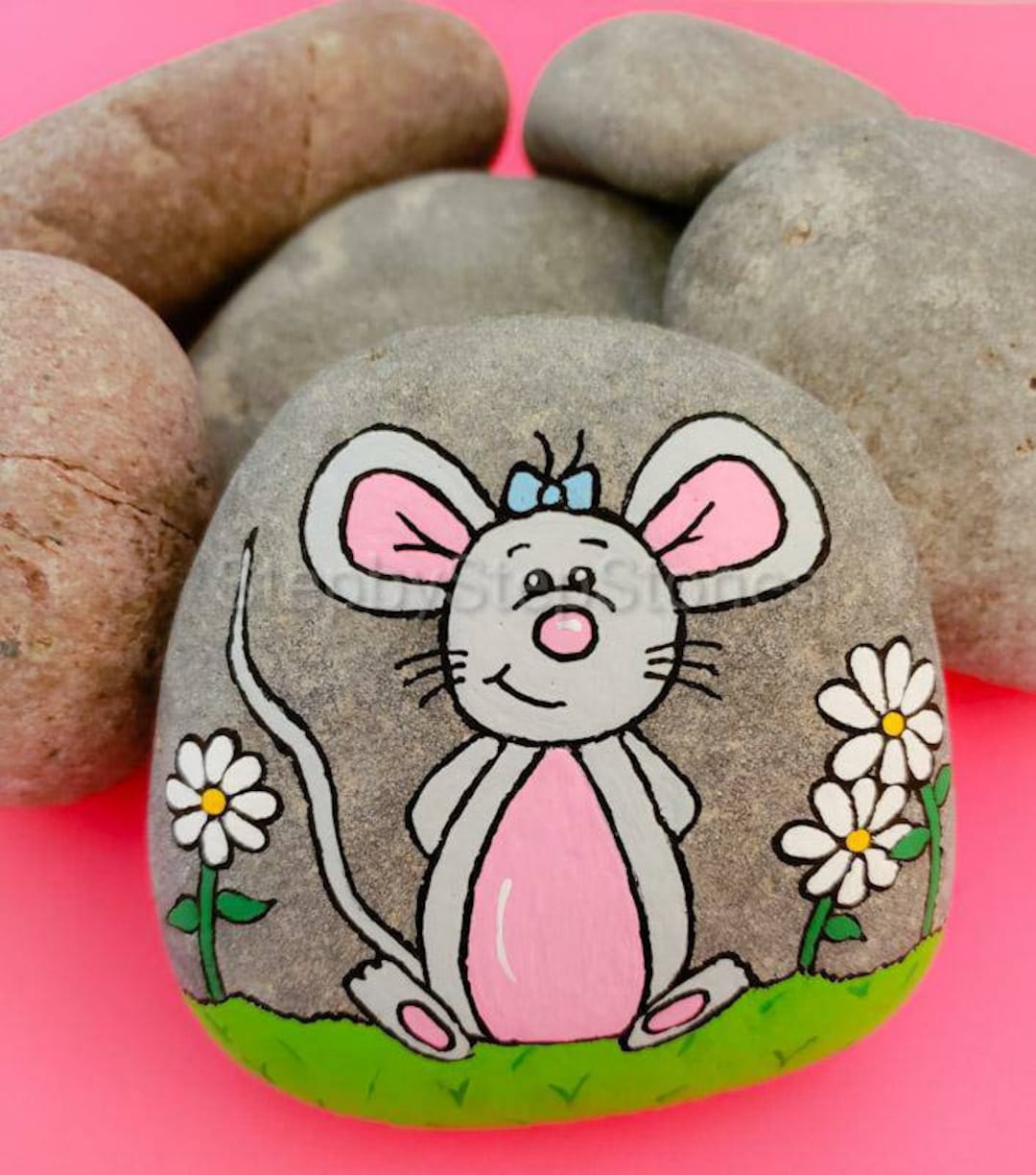 Downloadable Happy Mouse Rock Painting Tutorial - Etsy