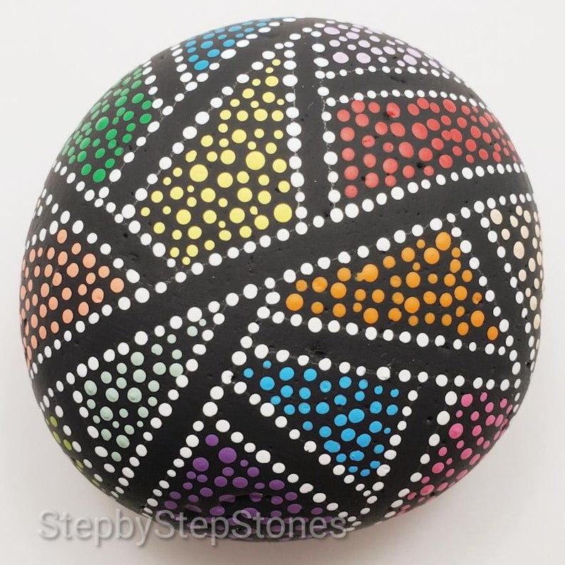Downloadable Dotted Sections Painted Rock Tutorial - PDF Download - Etsy