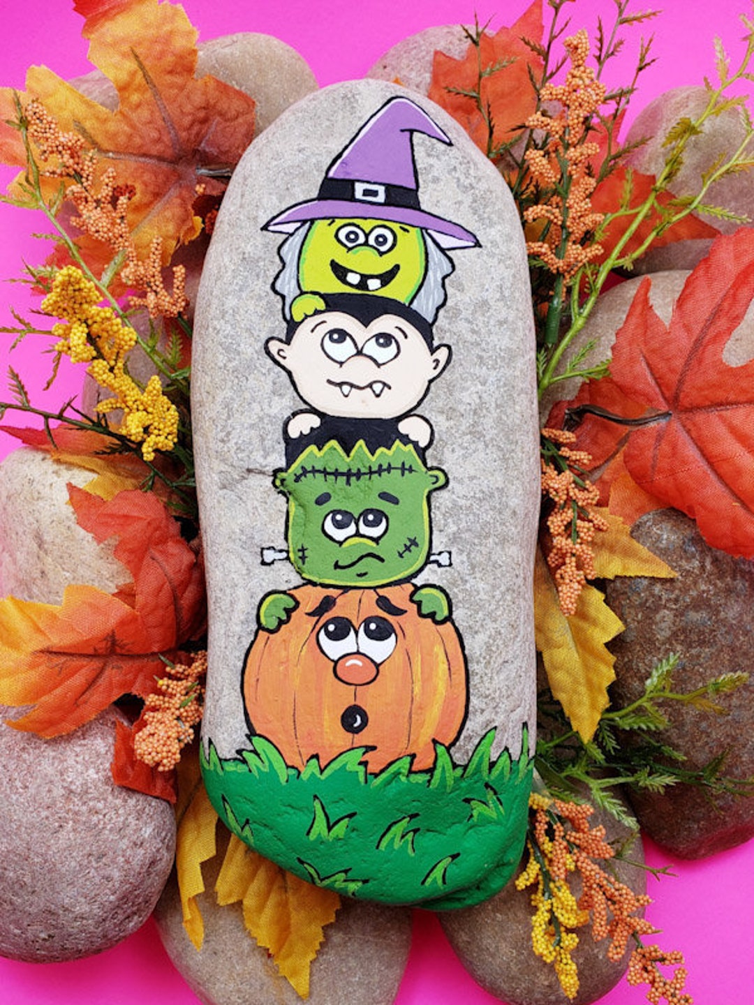 Downloadable Spooky Stack Painted Rock Tutorial - Etsy