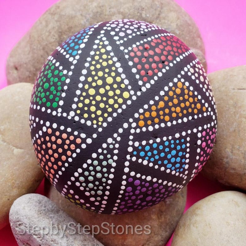 Downloadable Dotted Sections Painted Rock Tutorial - PDF Download - Etsy