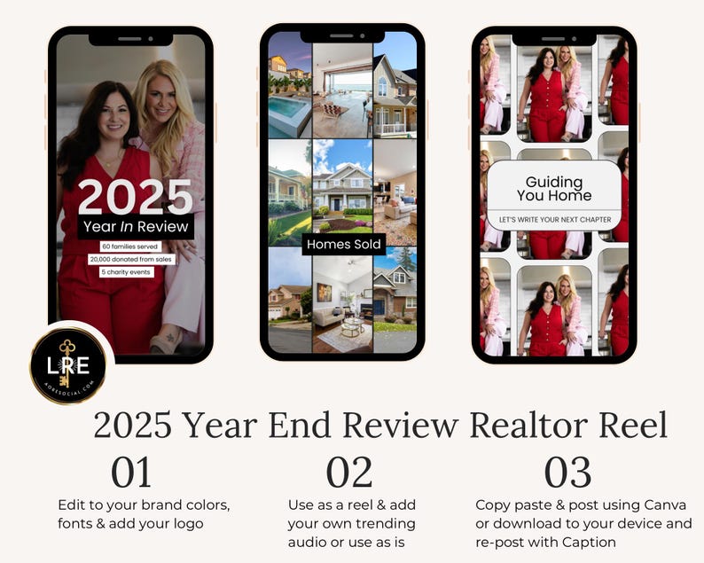 Year in Review Realtor Reel: Canva for Real Estate Template - Etsy