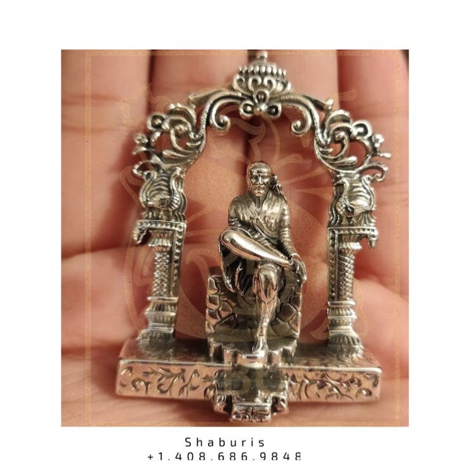 Pure Silver Sai Baba Idol,indian Pooja Articles,pure Silver Articles ...