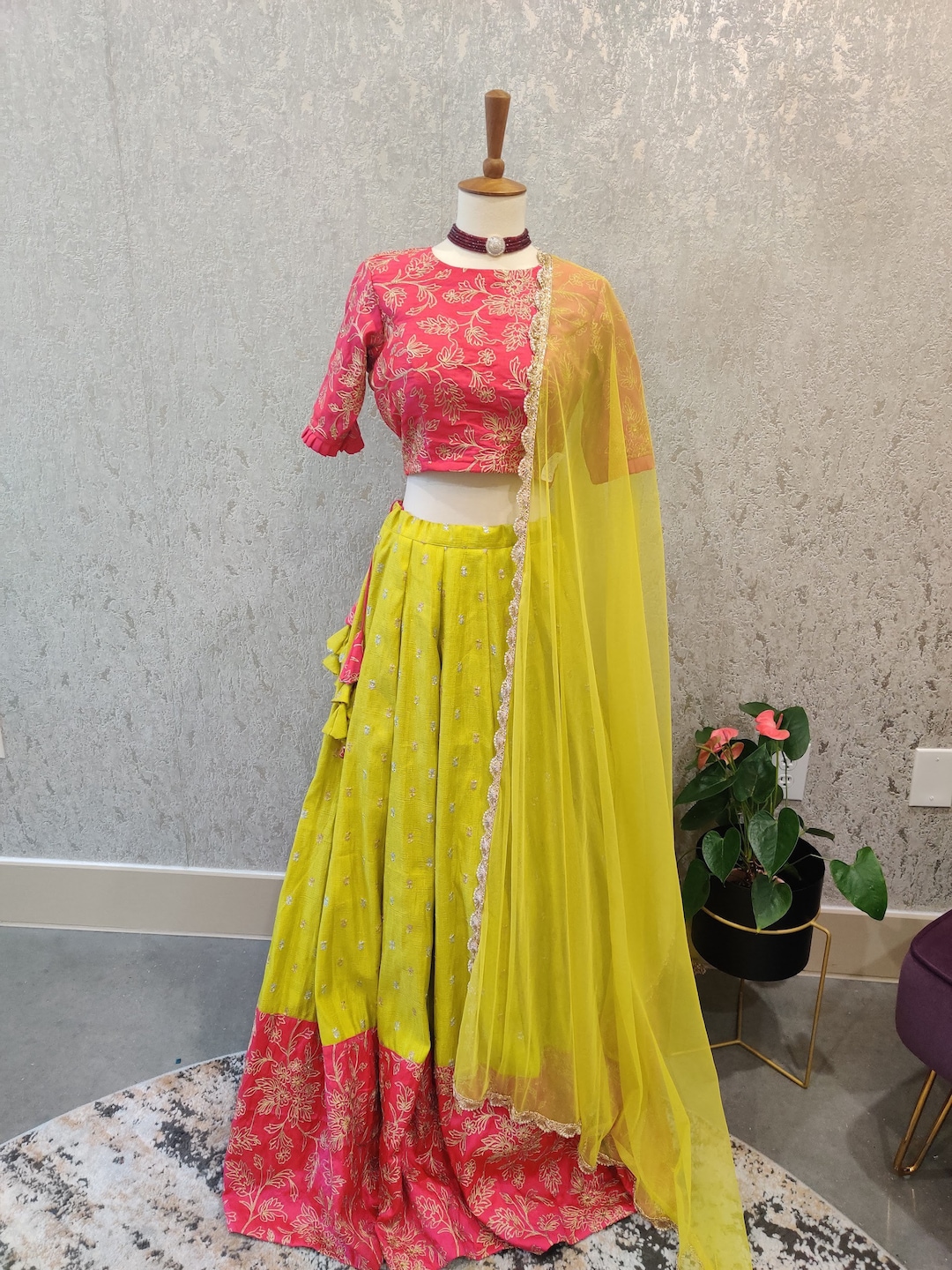 Half Saree Lehenga Choli Haldi Dress Mehendi Dress Wedding Dress Bridal ...