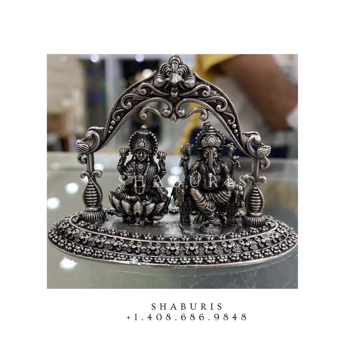 Pure Silver Ganesh Idol,ganapathi Lord Idol,indian Pooja Articles ...