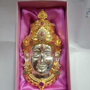 Pure Silver Lakshmi Roopu,lakshmi Mogum in Silver, Lakshmi Mugam Amba ...