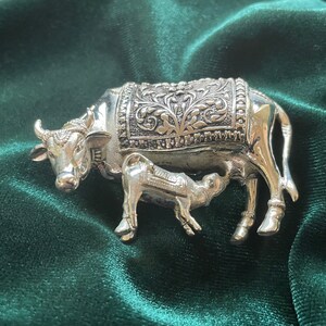 Pure Silver Cow With Calf,pure Silver Return Gift,baby Shower Gifts ...
